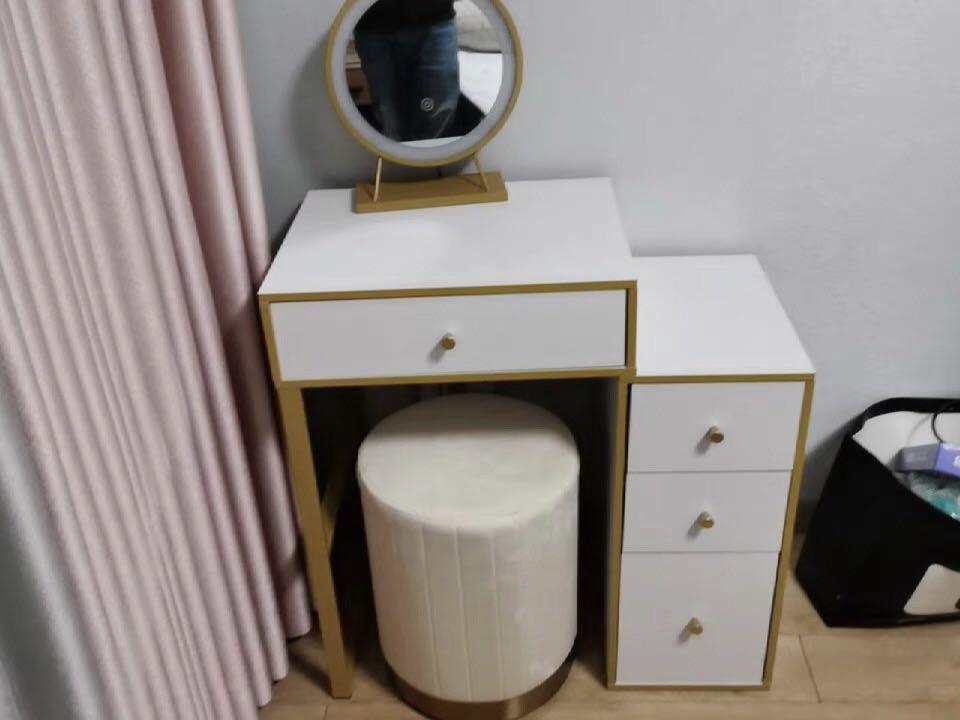 [READY STOCK] 60cm Dressing table with side cabinet, LED mirror & stool ...