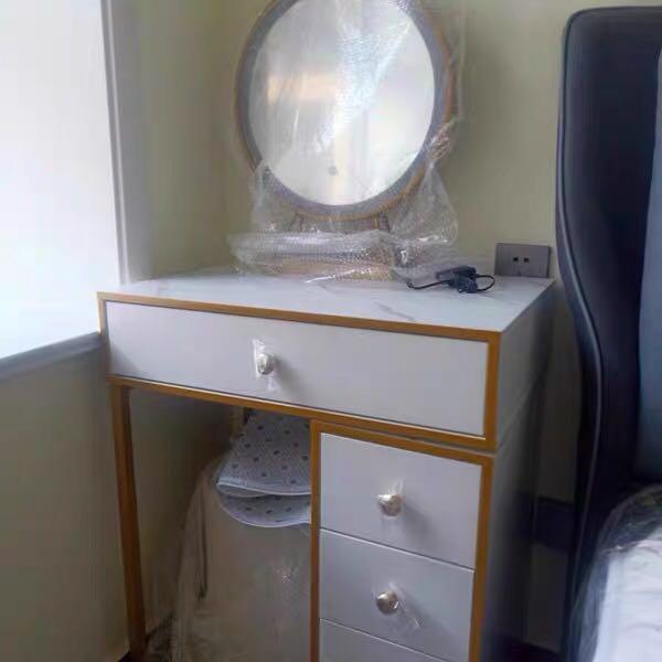 [READY STOCK] 60cm Dressing table with side cabinet, LED mirror & stool ...
