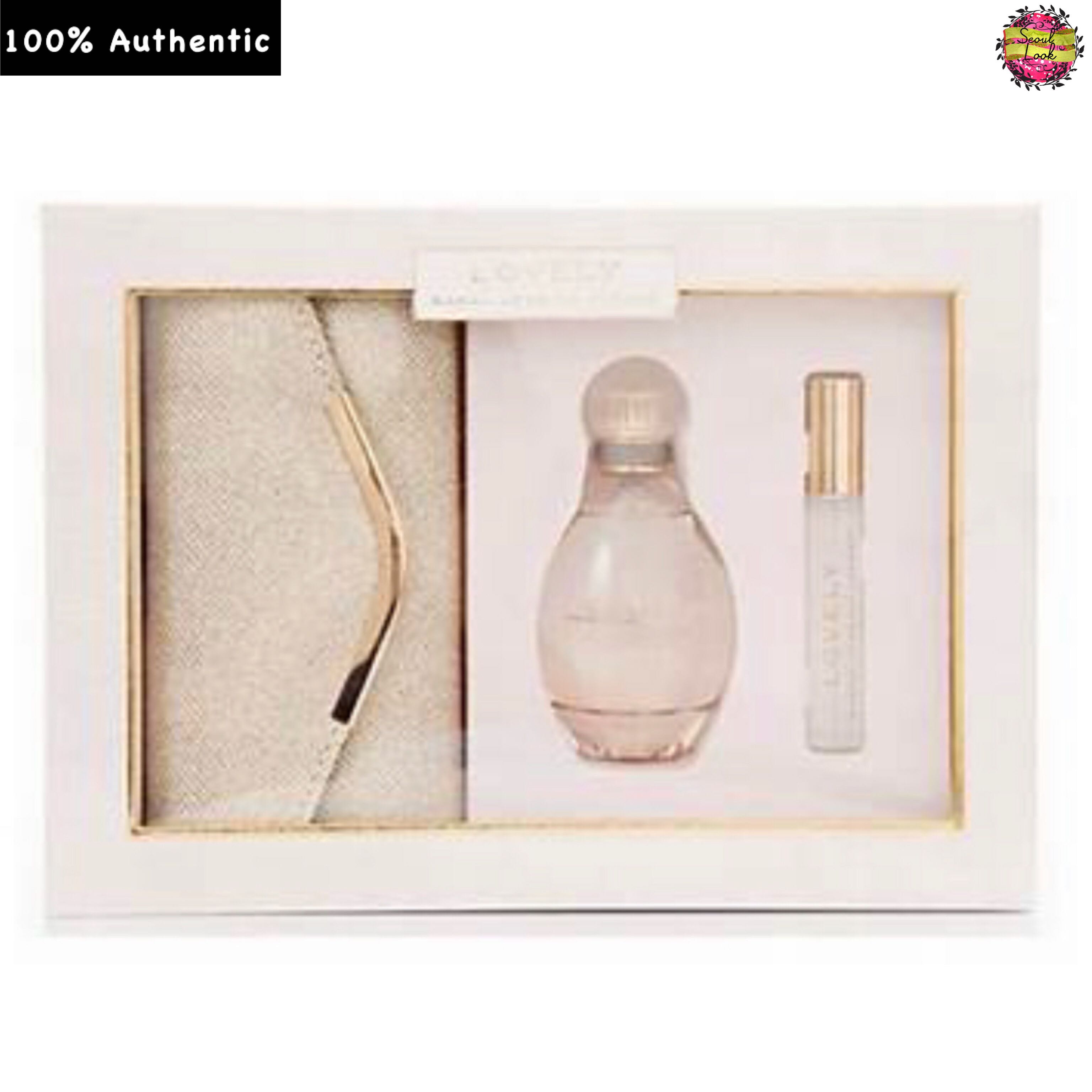 Sarah Jessica Parker Lovely EDP 3PCS Gift Set (Clutch Bag + EDP 100ml Spray + EDP 10ml ...