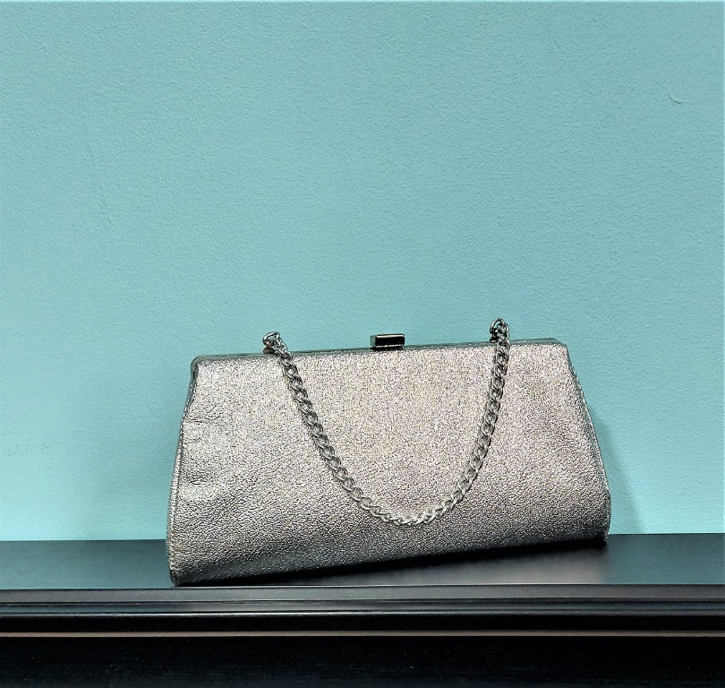 Silver Clutch Bag, Women's Fashion, Bags & Wallets, Clutches on Carousell