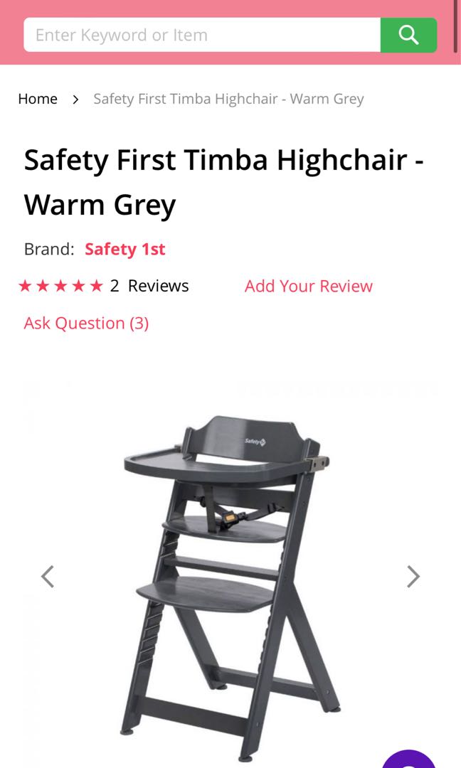Timba safety high chair, Babies & Kids, Nursing & Feeding, Baby High ...
