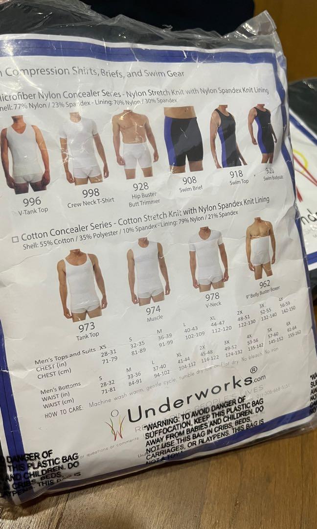 Underworks Black Compression Shirt micro fibre nylon concealer series ...