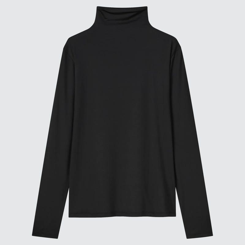 Uniqlo Airism High Neck Long Sleeve Inner, Women's Fashion, Tops ...