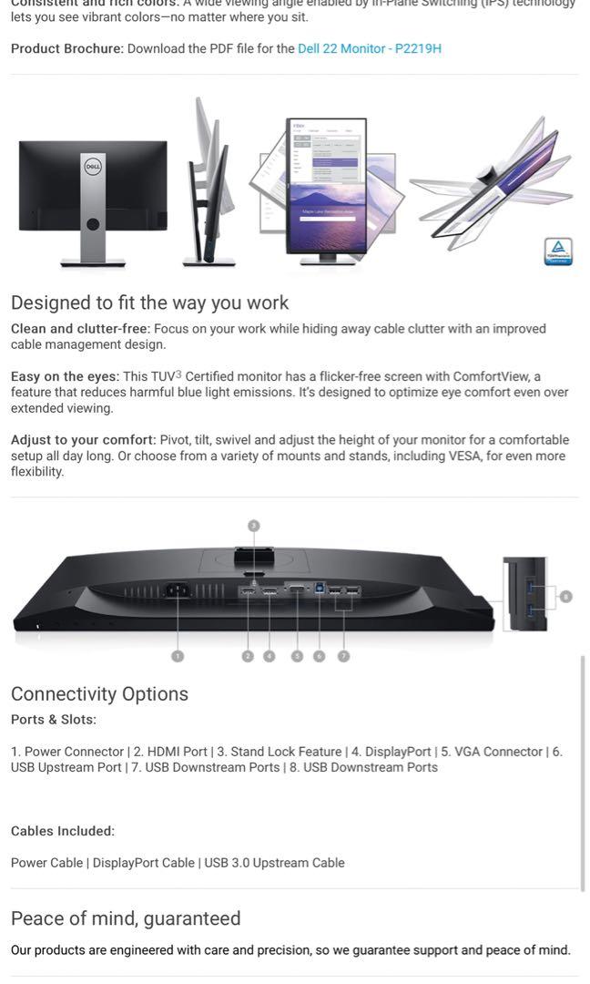 Unsealed DELL P2291H, Computers & Tech, Parts & Accessories, Monitor ...