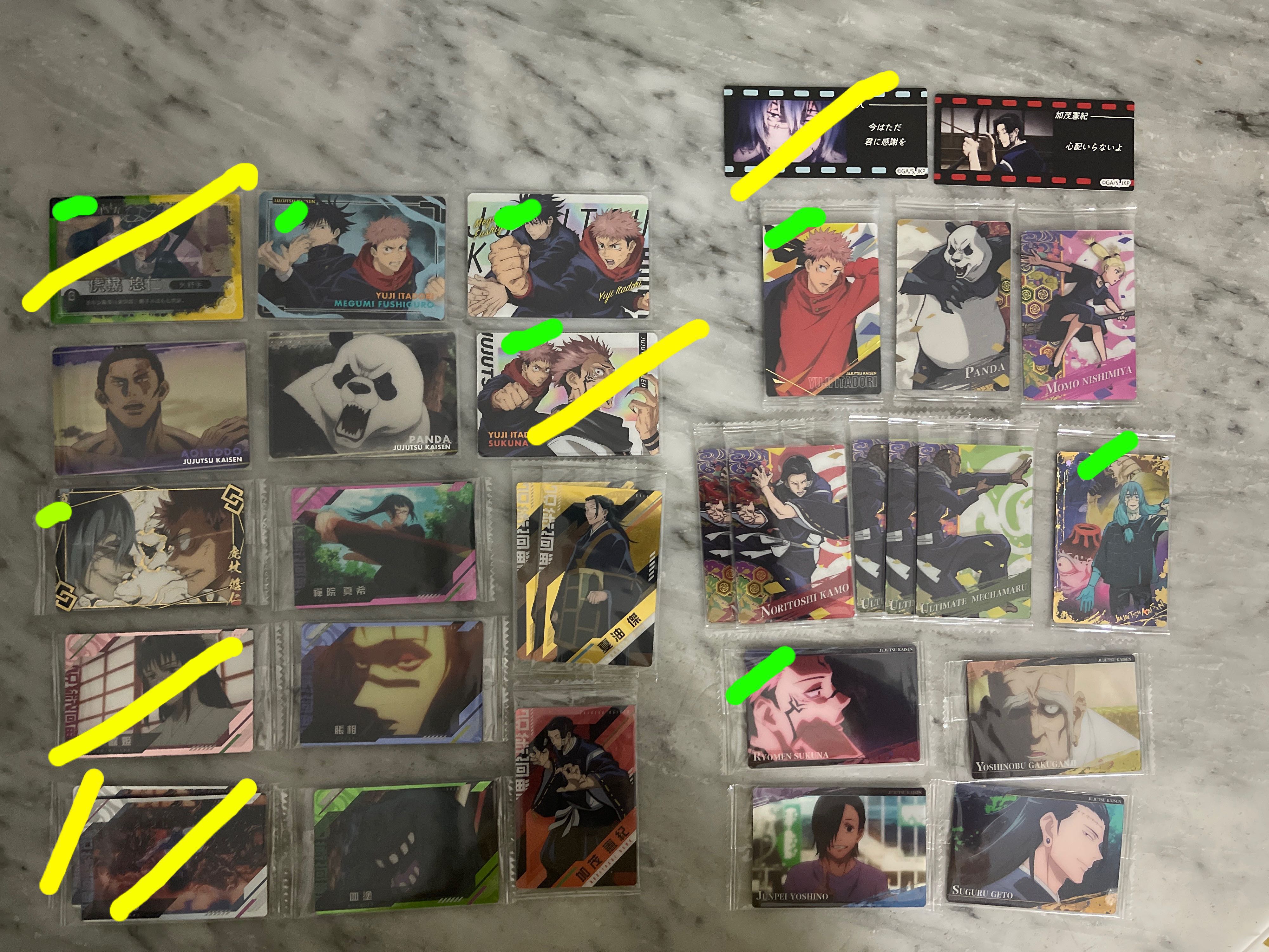 [CLEARING] JUJUTSU KAISEN JJK Metallic Cards Wafer Cards Stickers ...