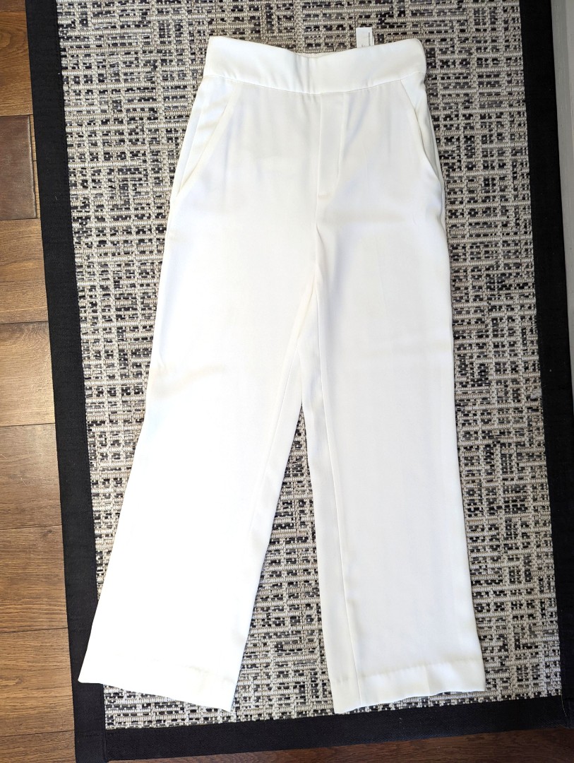 Zara white slacks, Women's Fashion, Bottoms, Other Bottoms on Carousell