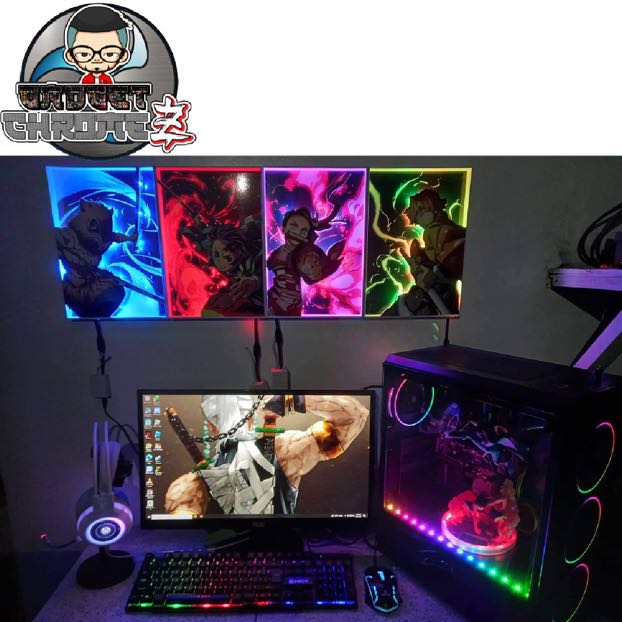 3D LED Sintra Board Mural Wall Frame | Demon Slayer, Furniture & Home ...