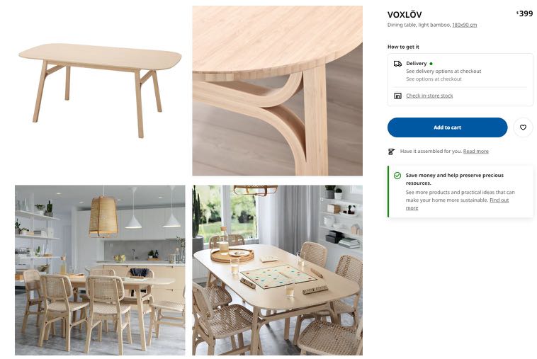 CHEAP! Dining Table IKEA VOXLOV, Furniture & Home Living, Furniture ...