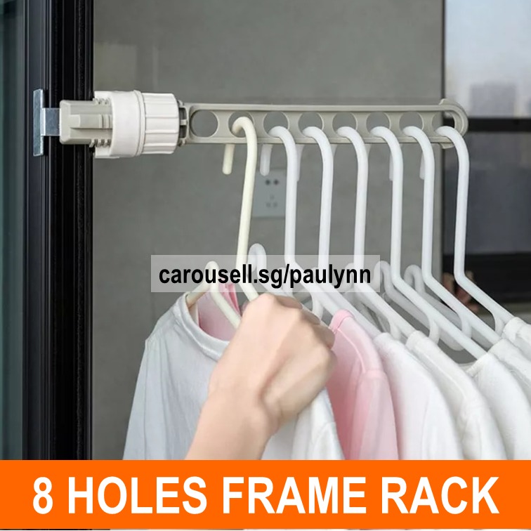 8-Hole Rack For Window Frame And Balcony Railing Clothes Drying Rack ...