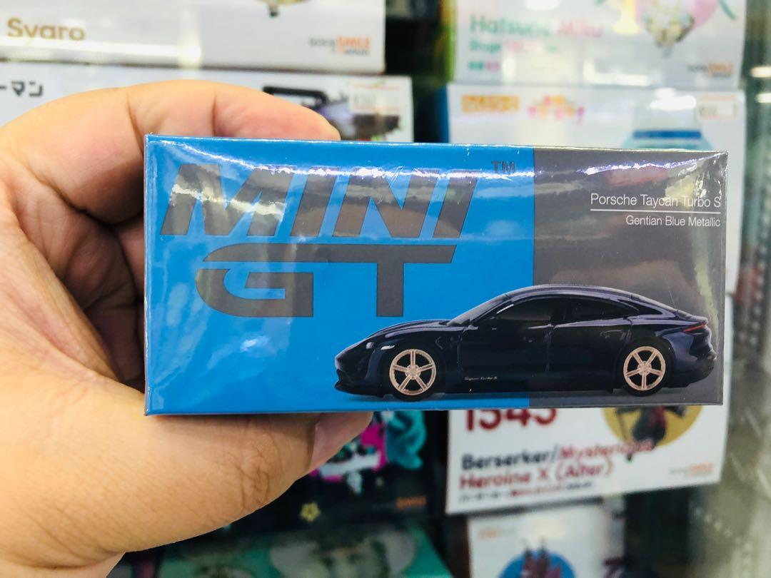 現貨 Mini GT #339 1/64 Porsche Taycan Turbo S Gentian Blue Metallic, 興趣及 ...