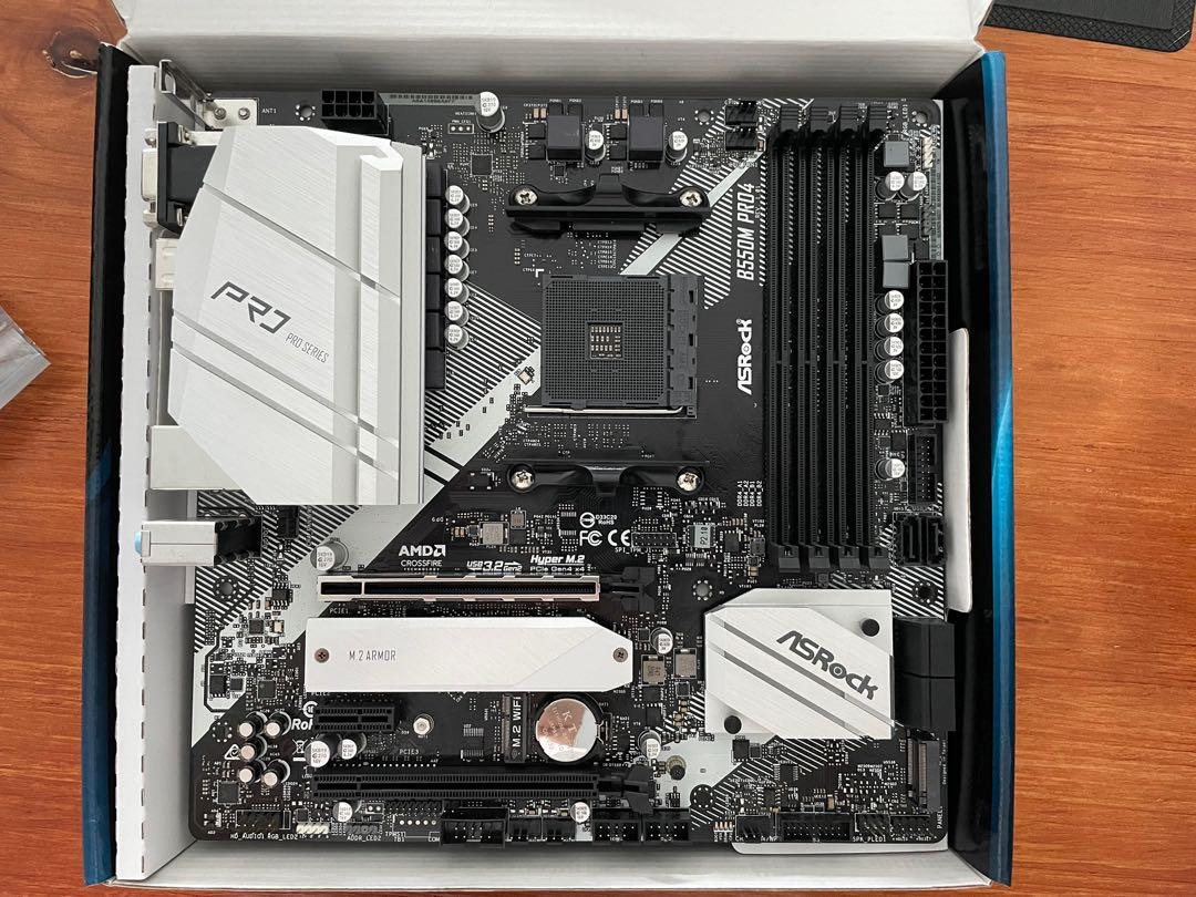 ASRock B550m Pro4 motherboard, Computers & Tech, Parts & Accessories ...