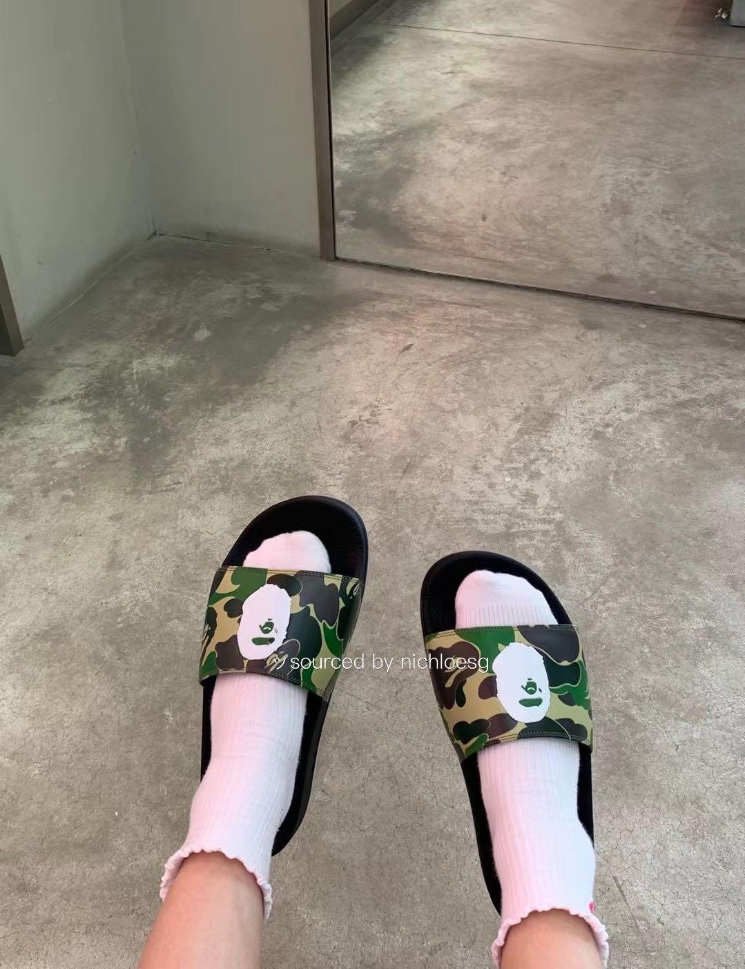 BAPE ABC CAMO SLIDE SANDALS, Men's Fashion, Footwear, Flipflops and ...