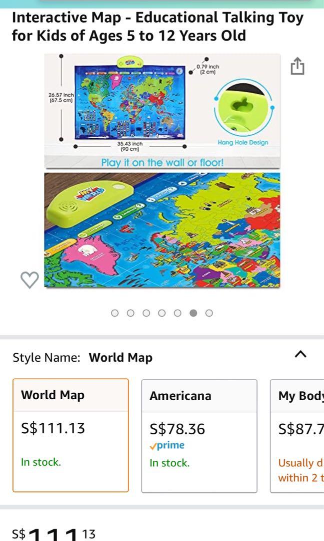 BEST LEARNING i-Poster My World Interactive Map - Educational Talking ...