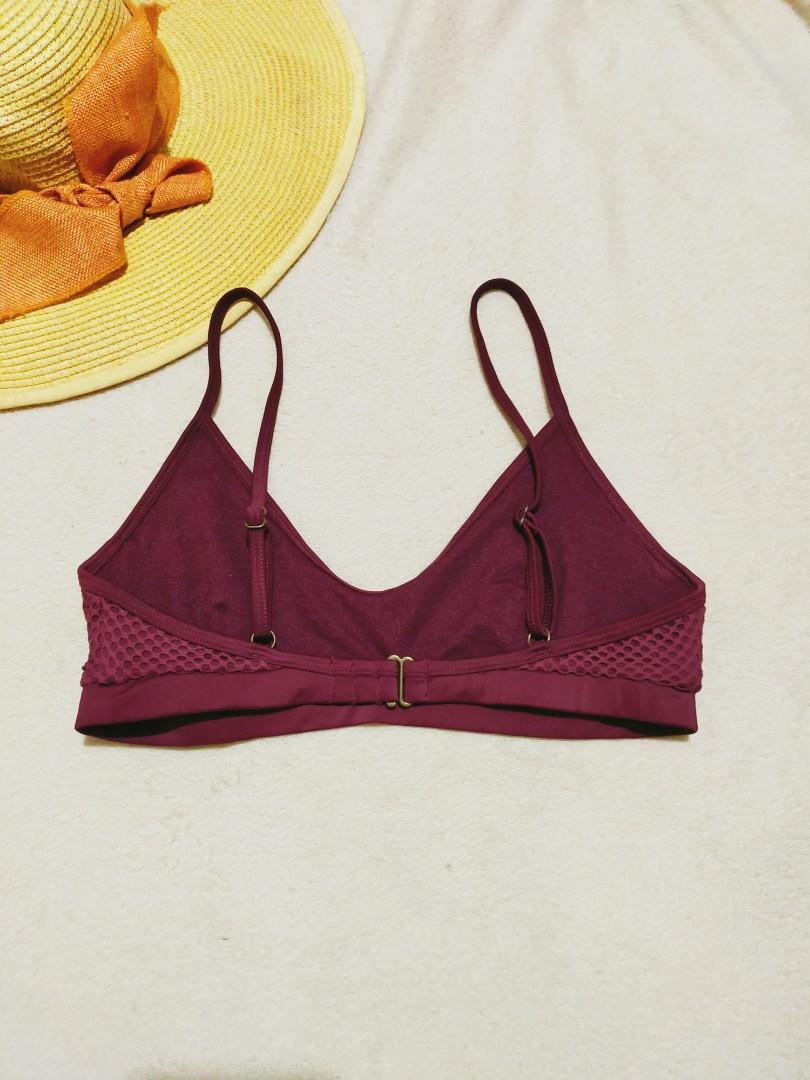 BILLABONG MAROON SWIMSUIT BIKINI TOP, Women's Fashion, Swimwear ...
