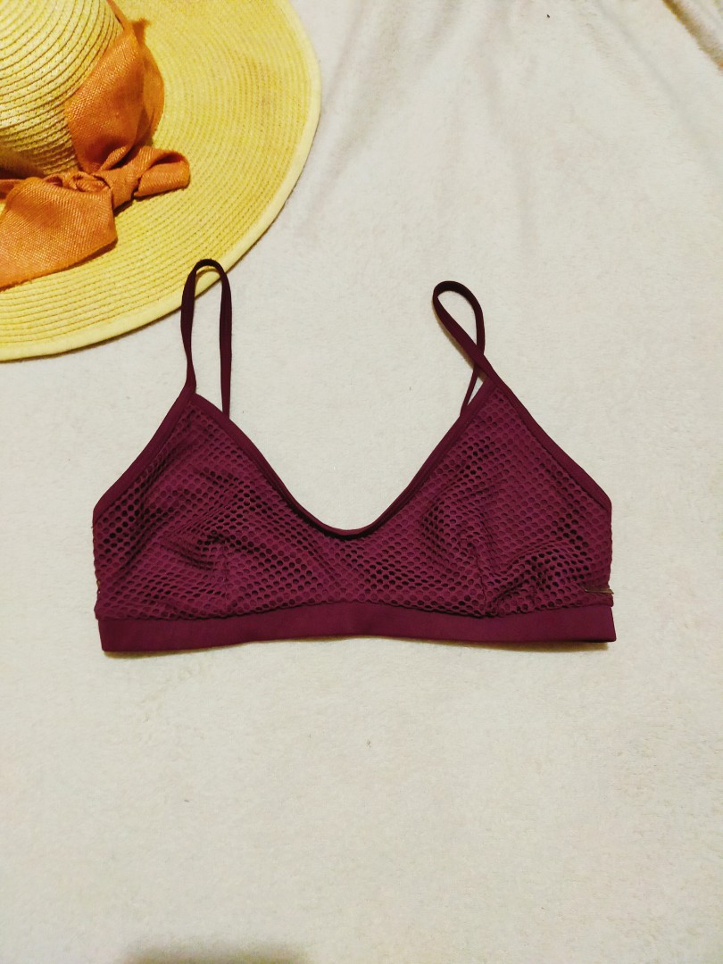 BILLABONG MAROON SWIMSUIT BIKINI TOP, Women's Fashion, Swimwear ...