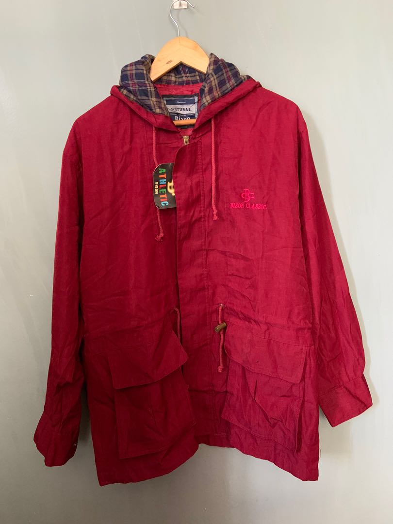 Bison Maroon Coat Jacket, Women's Fashion, Coats, Jackets and Outerwear ...