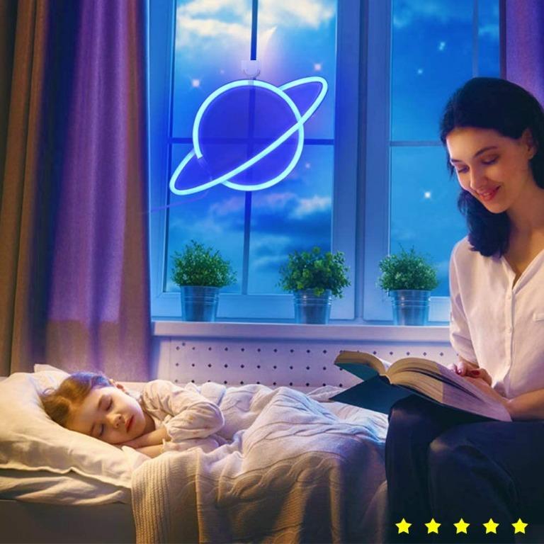 Blue Planet Neon Signs Led Kids Neon Signs Led Neon Wall Light Battery ...