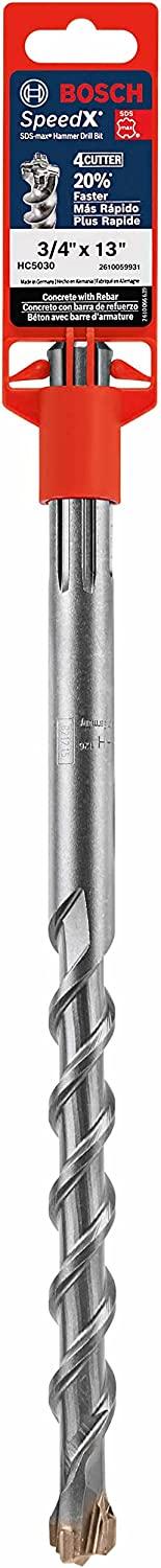 BOSCH HC5030 3/4 In. x 13 In. SDS-max Speed-X Rotary Hammer Bit, Gray ...