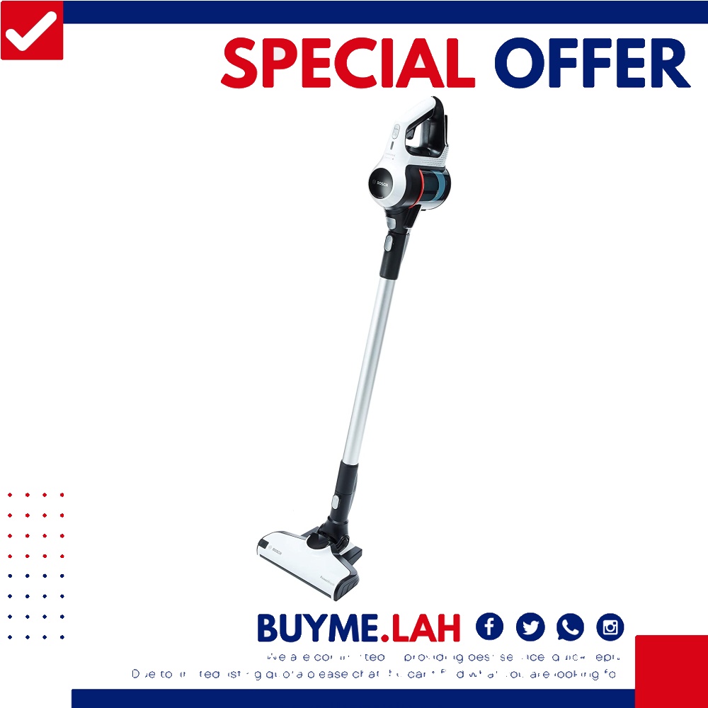 Bosch Unlimited Rechargeable battery Cordless handstick Vacuum Cleaner Made in Germany White ...