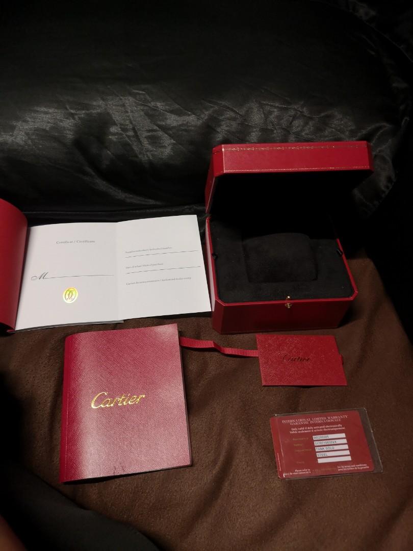 Cartier Watch Box With Certificate, Manual and Card, Luxury, Watches on ...