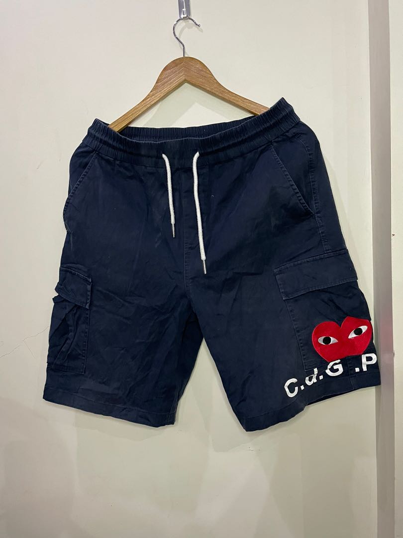 CDG PLAY CARGO SHORT, Men's Fashion, Bottoms, Shorts on Carousell