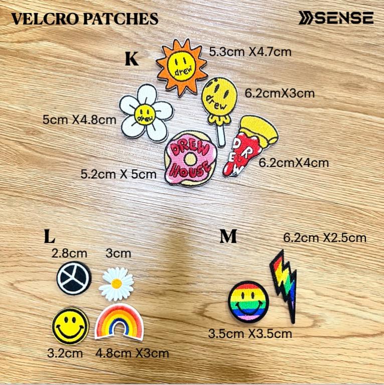 Colourful Velcro Patches - velcro bag - Smilling /Flower / Rainbow ...