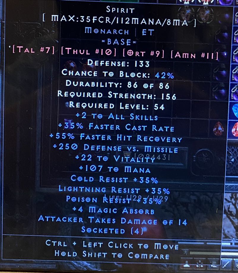 D2R ladder 35fcr spirit on monarch, Hobbies & Toys, Toys & Games on ...