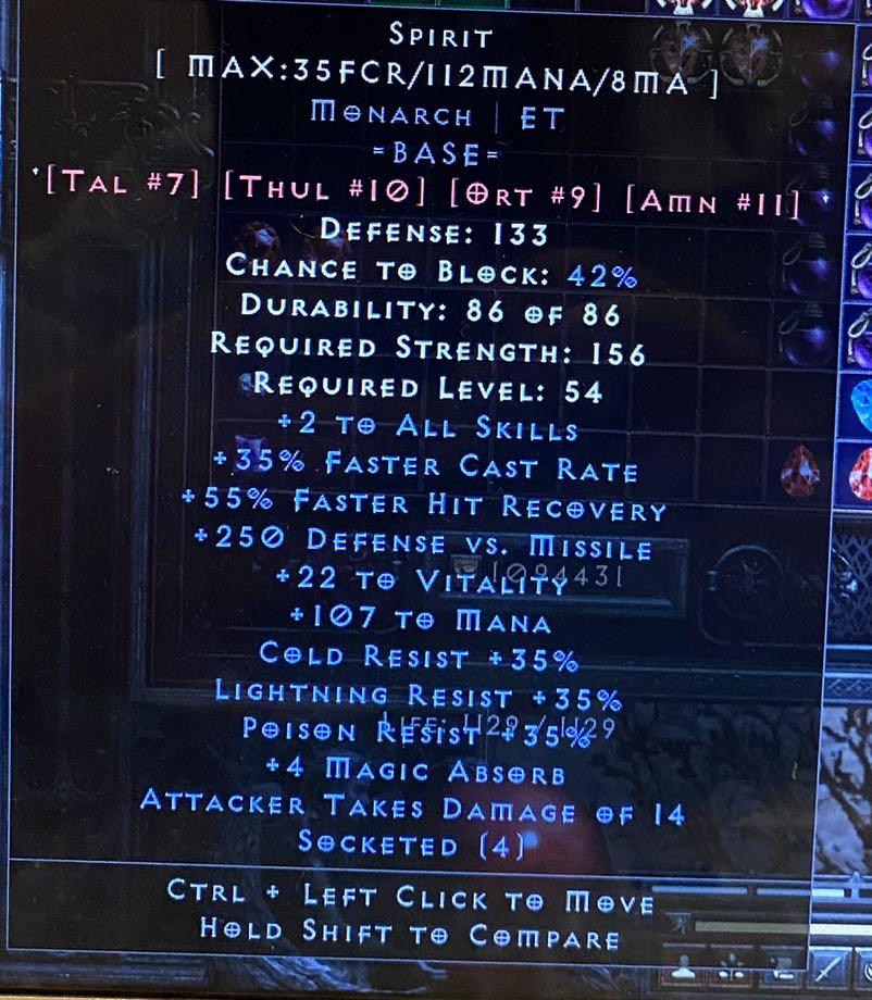 D2R ladder 35fcr spirit on monarch, Hobbies & Toys, Toys & Games on ...