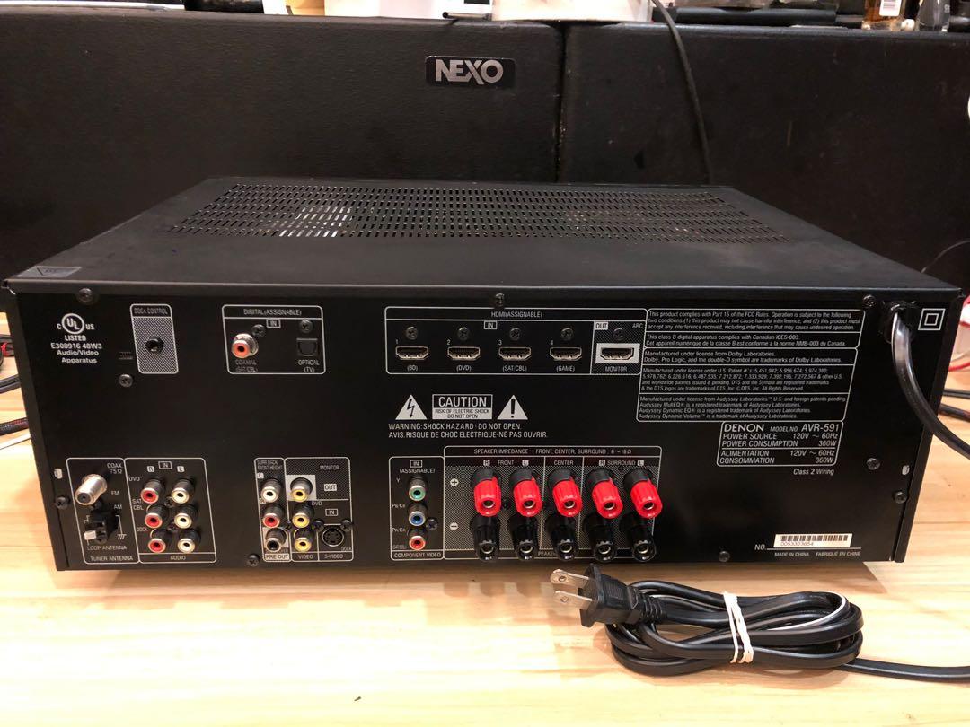 Denon AVR-591 5.1 ch. 600w (120 x 5) Home Theater AM/FM HDMI 1.4a 3D ...