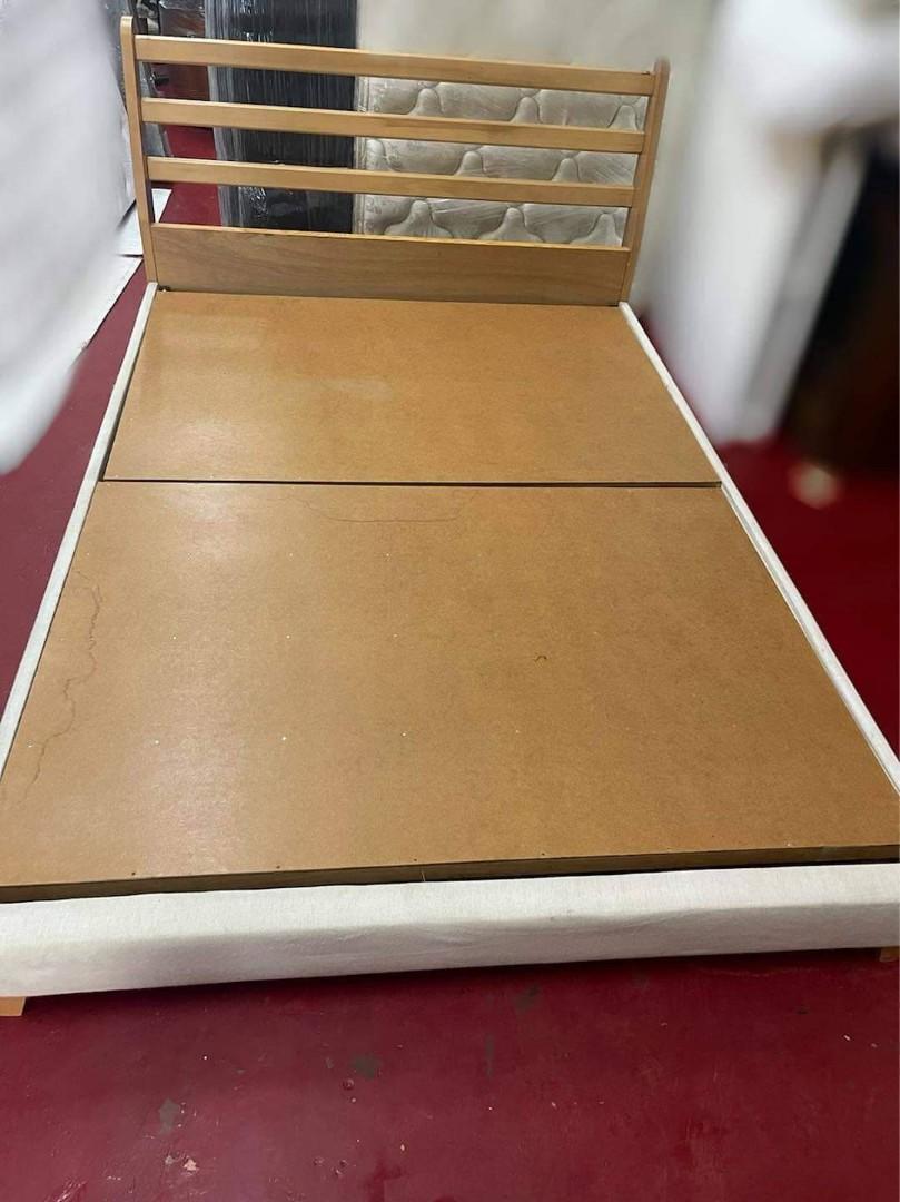 DOUBLE BED SET Nitori N-Sleep Mattress Solid wood headboard L83in x ...