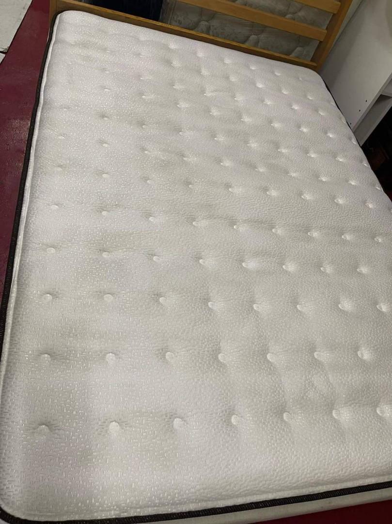 DOUBLE BED SET Nitori N-Sleep Mattress Solid wood headboard L83in x ...