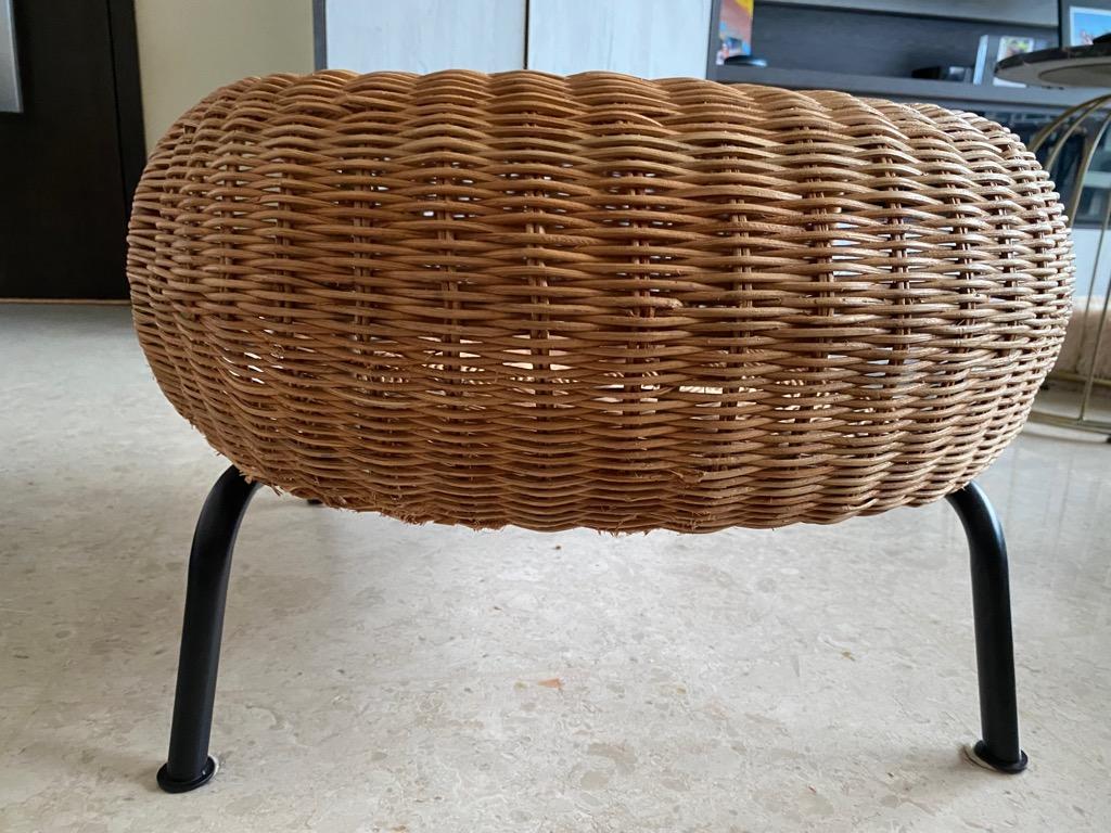 Footstool with storage, rattan/anthracite, GAMLEHULT, IKEA, Furniture ...