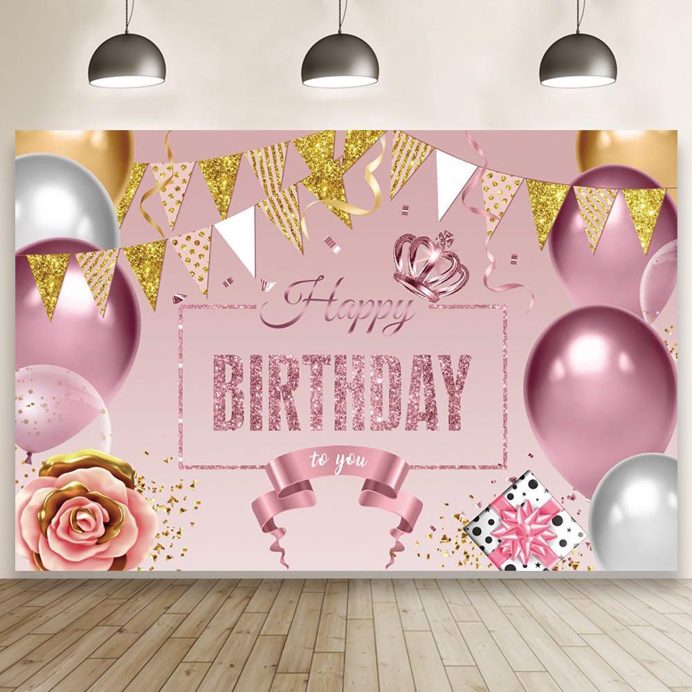 Generic birthday banner backdrop/ party deco, Hobbies & Toys ...