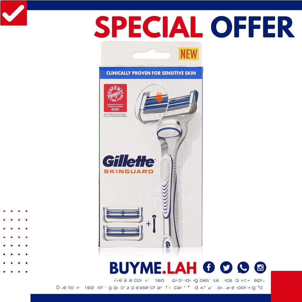 Gillette Skinguard Manual Razor Handle + 2 Blade RF, Beauty & Personal ...