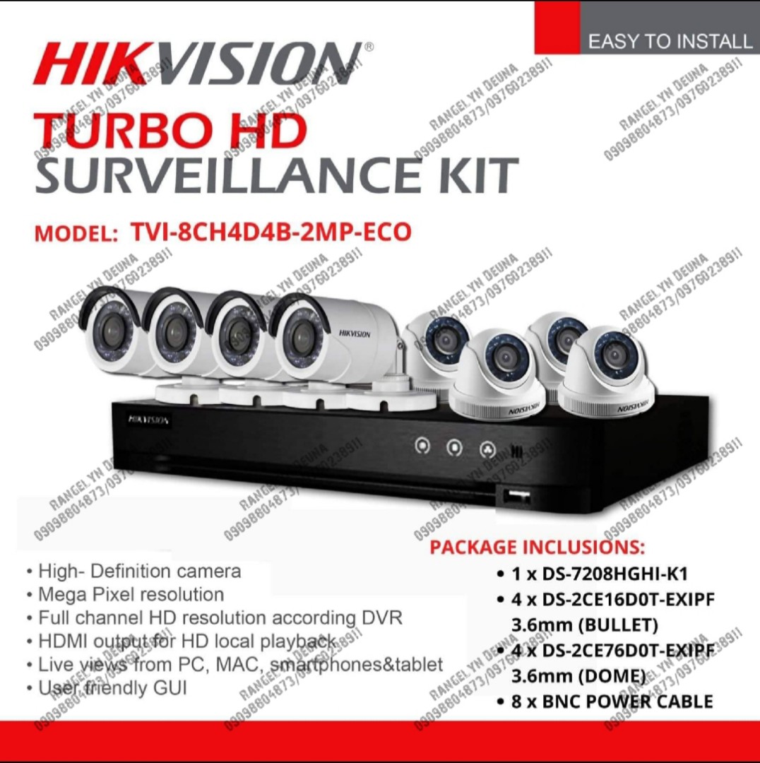 HIKVISION TVI-8CH4D4B-2MP-Eco 8CH Package Kit, Furniture & Home Living, Security & Locks ...