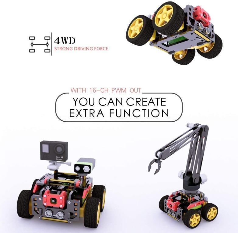 [instock] Adeept 4WD Smart Robot Car Kit For Raspberry Pi 4/3 Model B+ ...