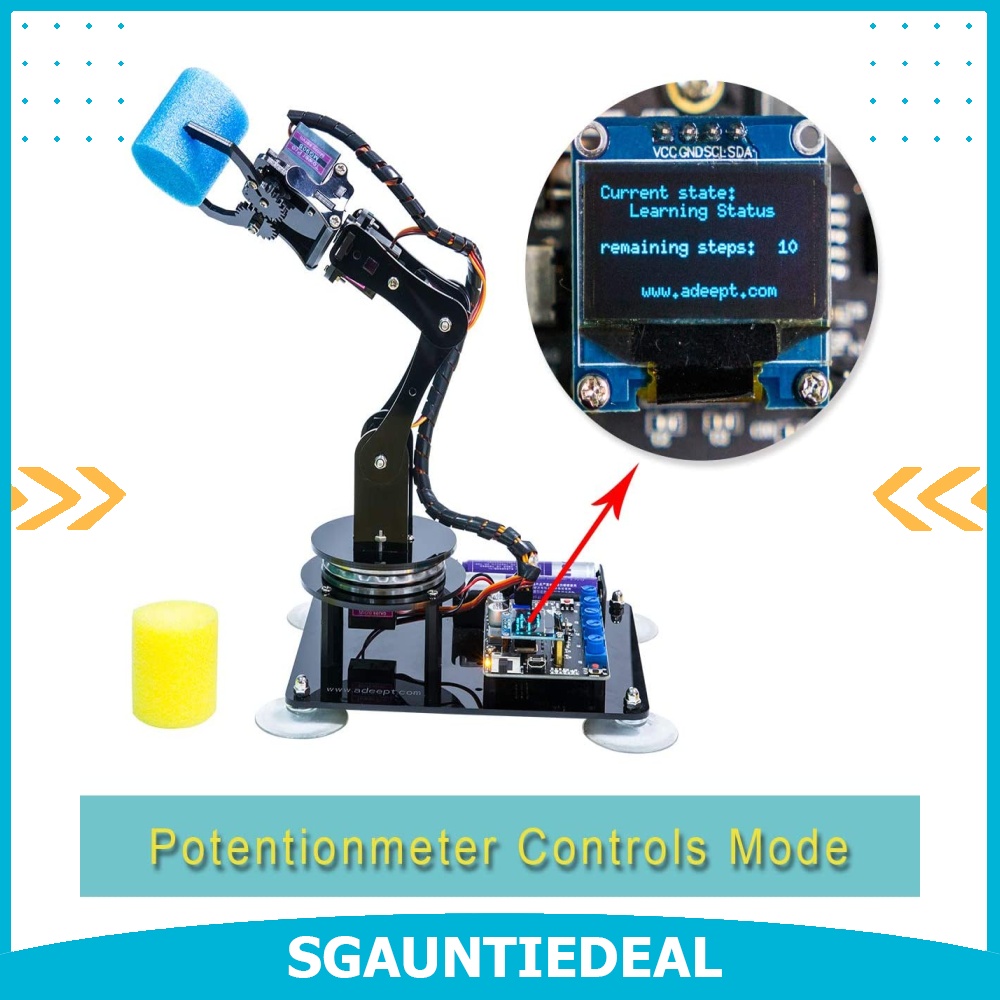Instock Adeept 5 Dof Robot Arm 5axis Robotic Arm Kit Compatible With Arduino Ide