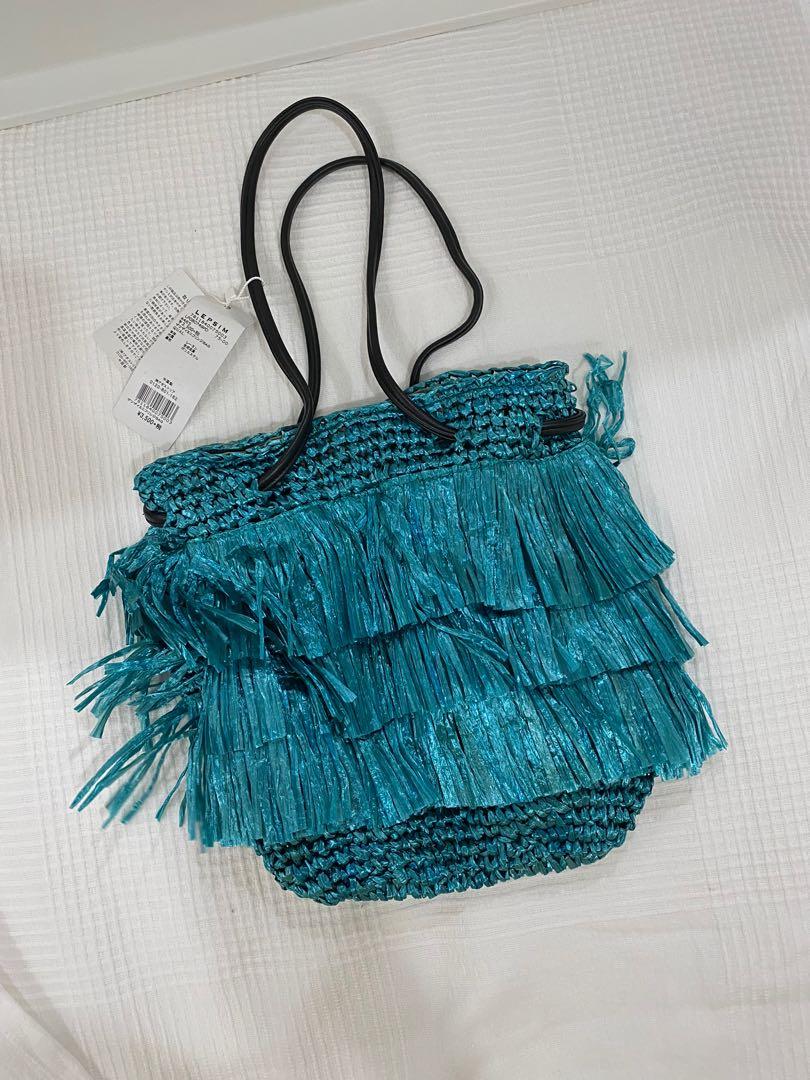 LEPSIM Japan Turquoise Straw Bag, Women's Fashion, Bags & Wallets ...