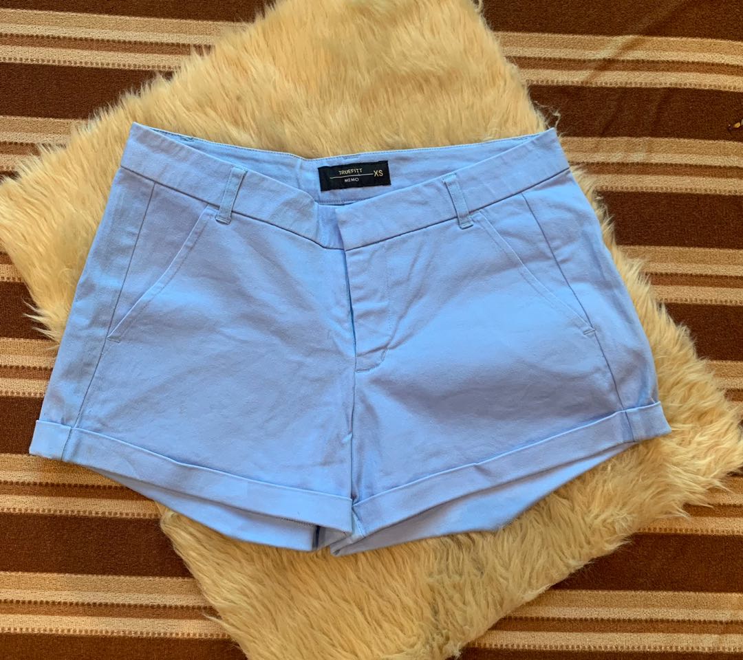 Light Blue Shorts Womens Fashion Bottoms Shorts On Carousell
