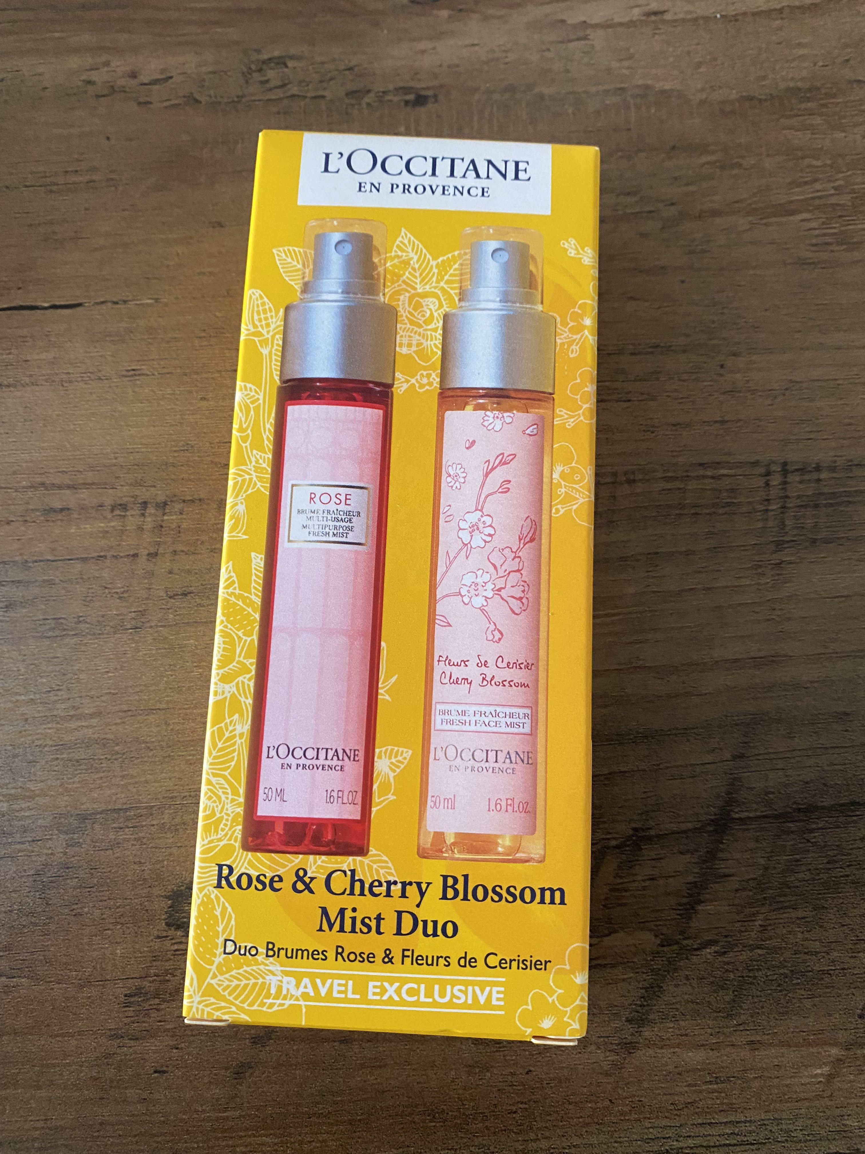 Loccitane rose & cherry blossom mist duo, Beauty & Personal Care ...