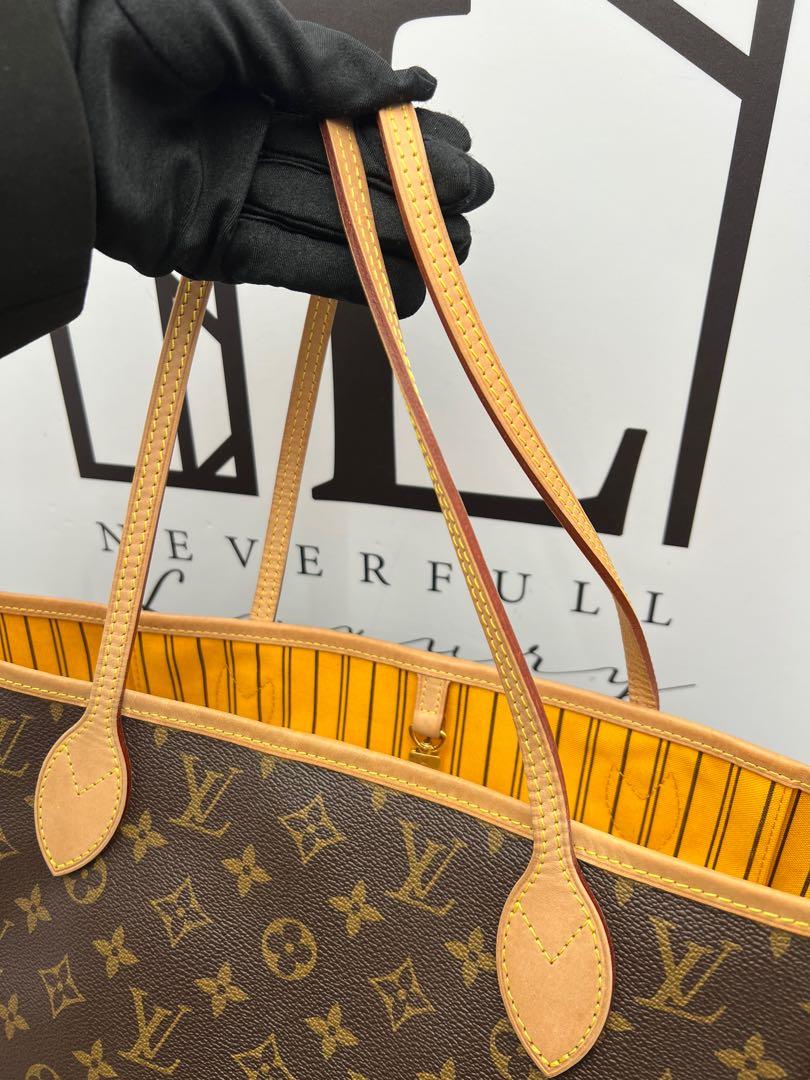 Louis Vuitton Neverfull MM Monogram Yellow Bag, Luxury, Bags & Wallets ...