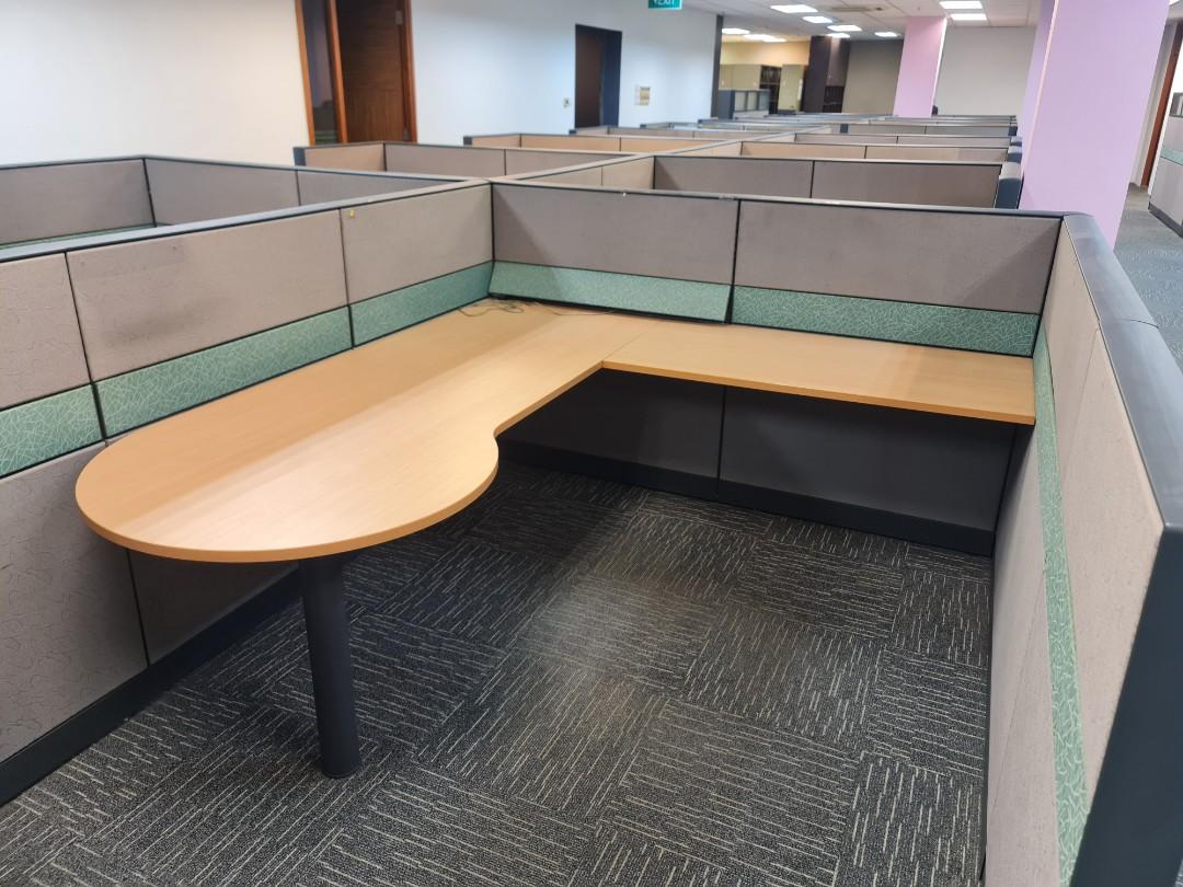 L-Shaped Office Table Workstations (Bulk Sale), Furniture & Home Living ...