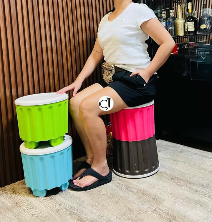 MULTIFUNCTION STORAGE STOOL PLASTIC STACKABLE BOX, Furniture & Home ...