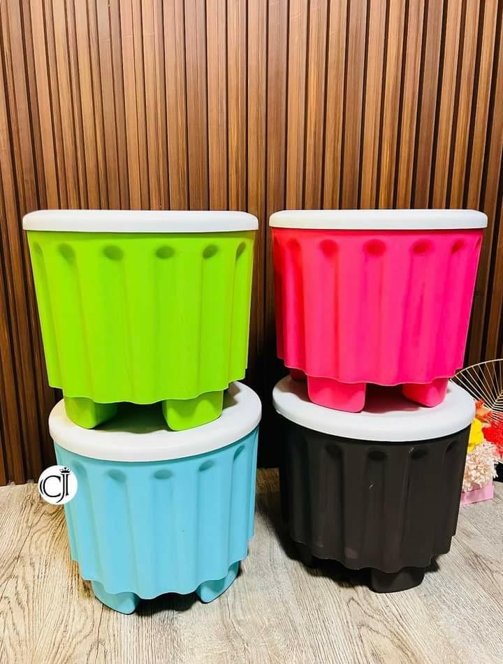 MULTIFUNCTION STORAGE STOOL PLASTIC STACKABLE BOX, Furniture & Home ...