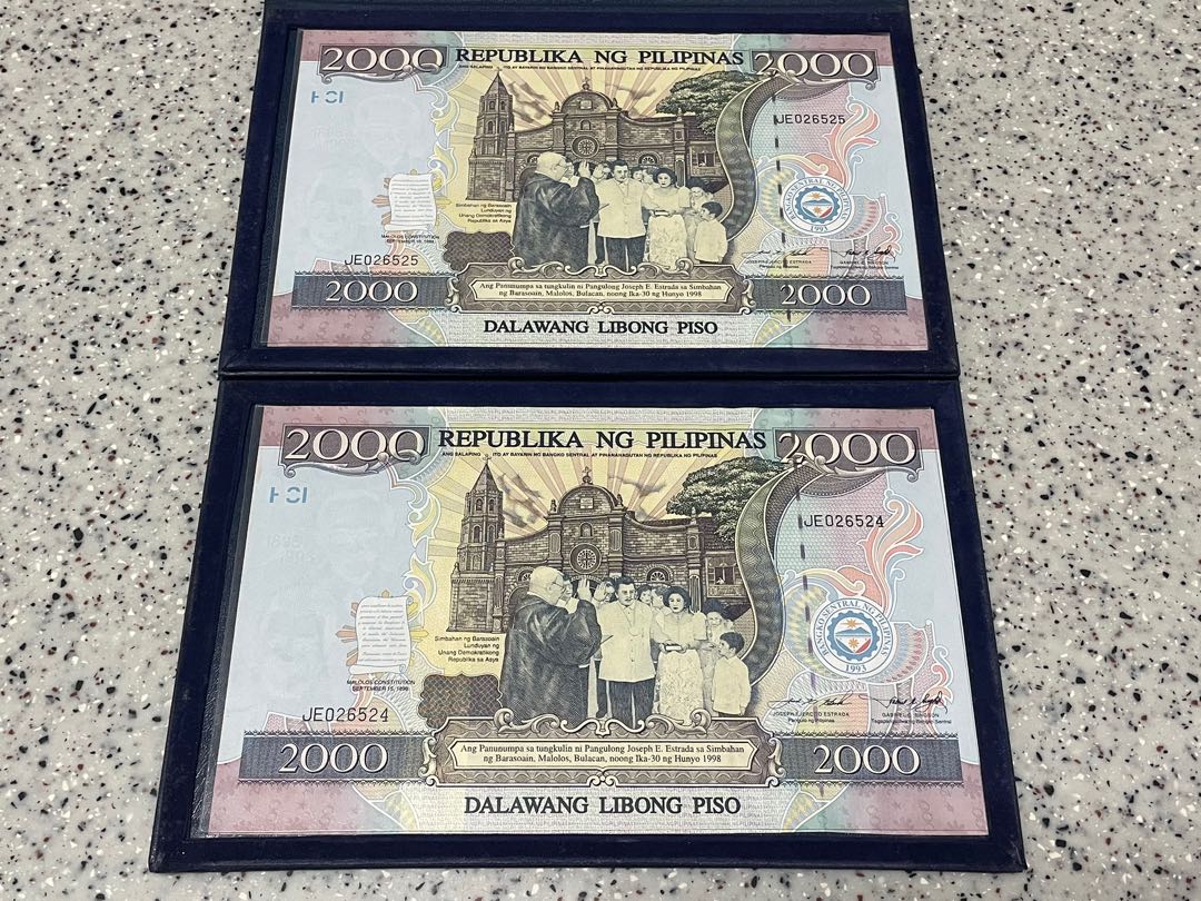 Philippine 2000 Piso Commemorative notes UNC, Hobbies & Toys ...