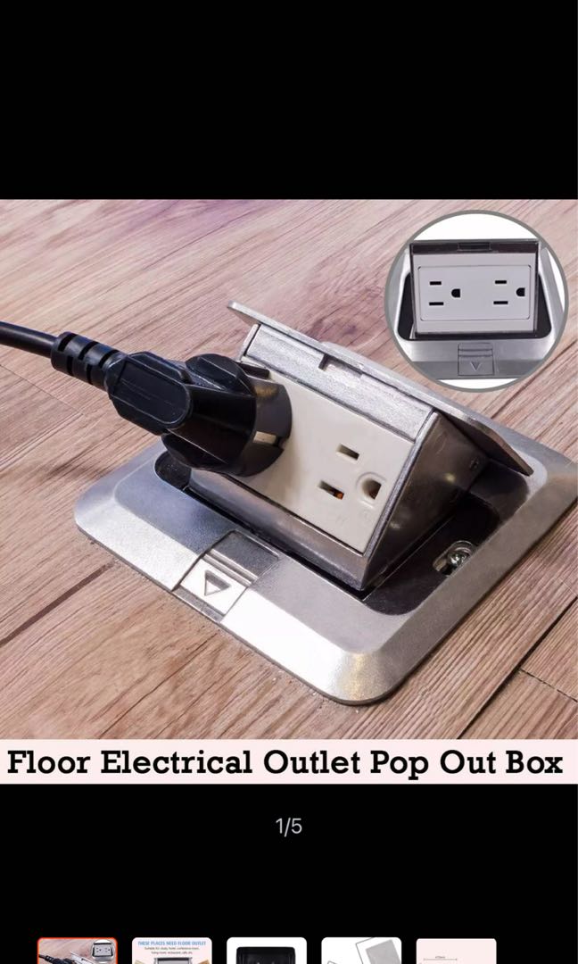 Pop Up Floor Box Countertop Box w/15A with Duplex Receptacle - Brushed ...