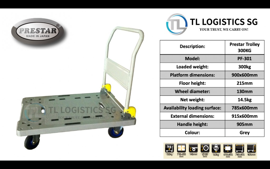 Prestar Plastic Trolley 300kg, Furniture & Home Living, Home ...