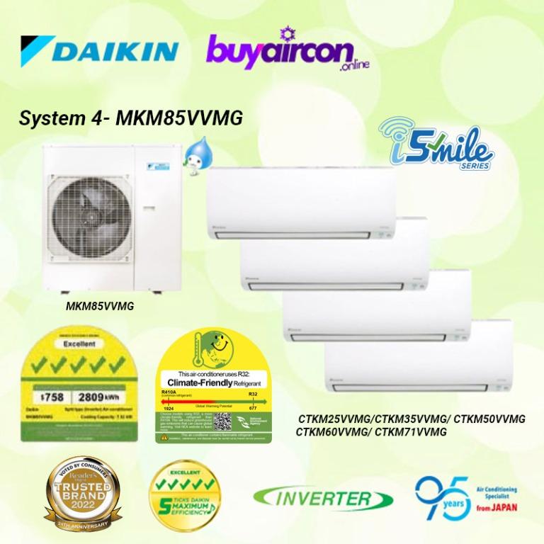 [R32] Daikin System 4/5 Aircon( iSmile, Wifi) + Free installation ...
