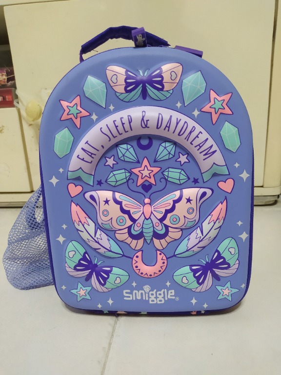 Smiggle Girls' Hardtop Bag with Strap (Purple Butterfly) Pre-Loved ...