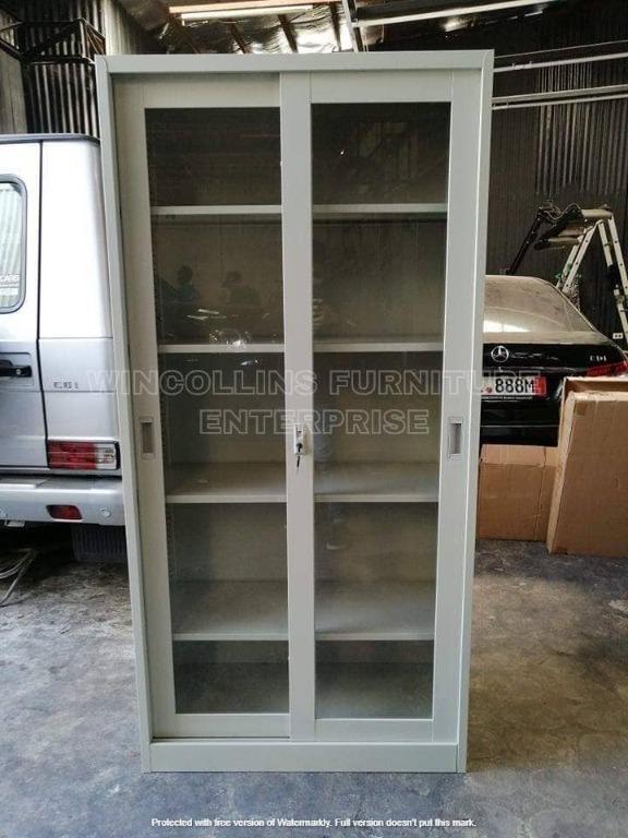 STEEL CABINET, SLIDING DOOR., Furniture & Home Living, Office Furniture ...